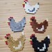 Perler / Melty Bead Chicken Magnet Set - Etsy