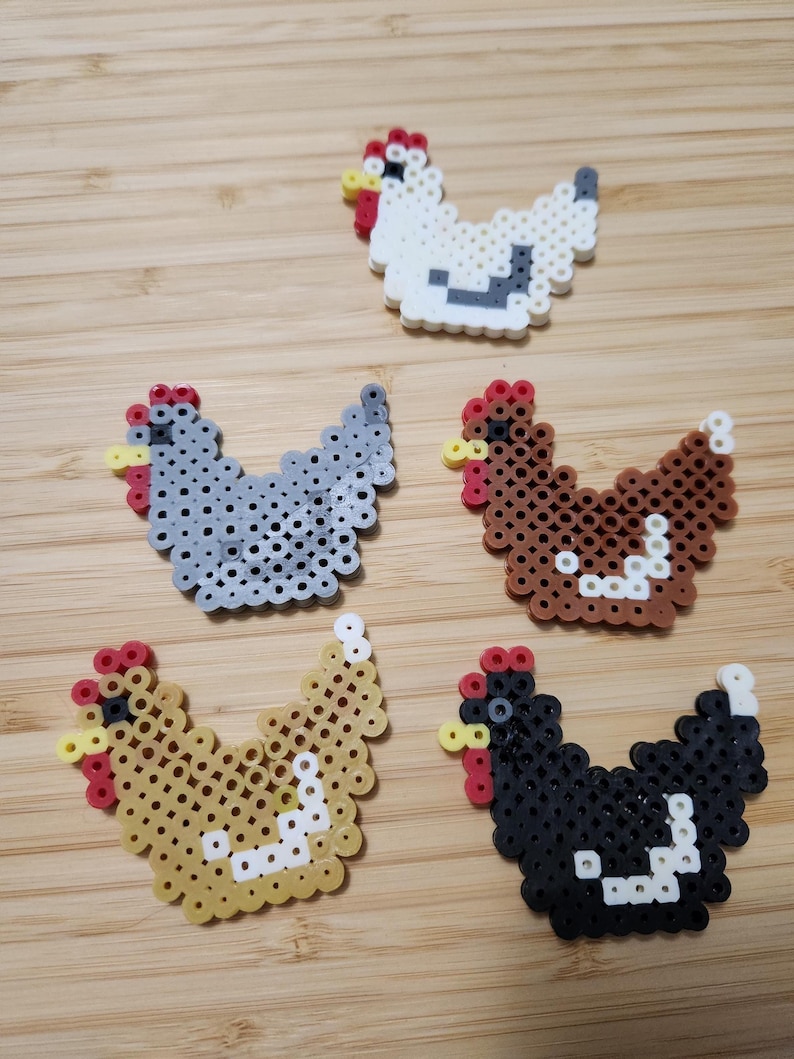 Perler / Melty Bead Chicken Magnet Set - Etsy