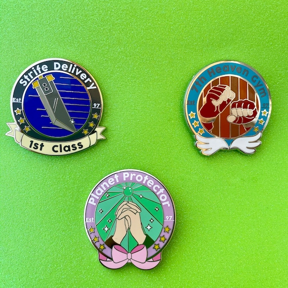 FF7 Badges Enamel Pins | Etsy