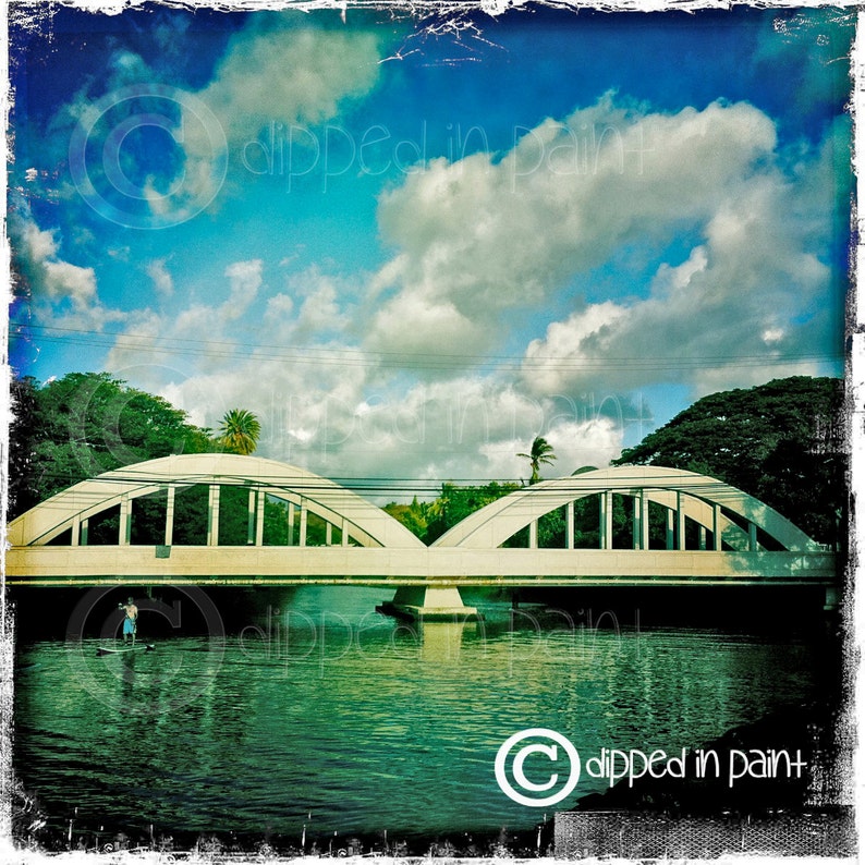 Hawaii, Paddle Board, Haleiwa, Bridge, Art Photography Digital Download ...