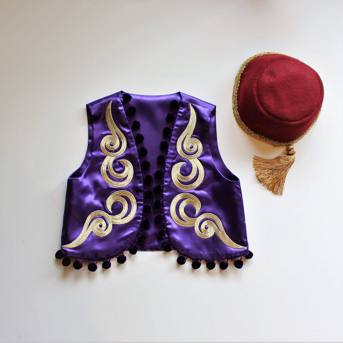 Fancy Purple Aladdin Vest Kids Costume Purple Reversible - Etsy