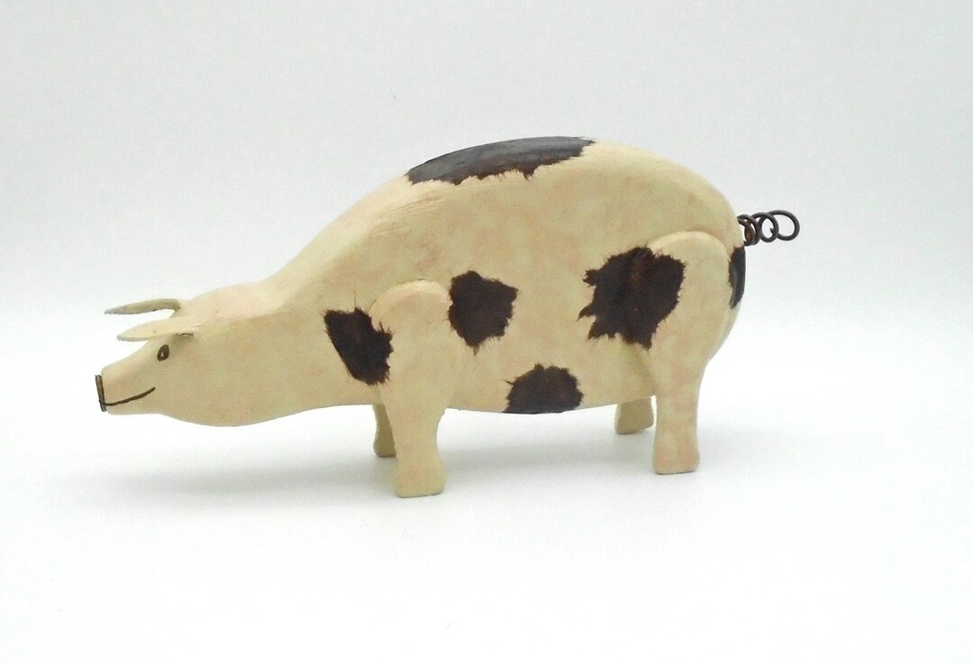Folk Art Pig - Etsy