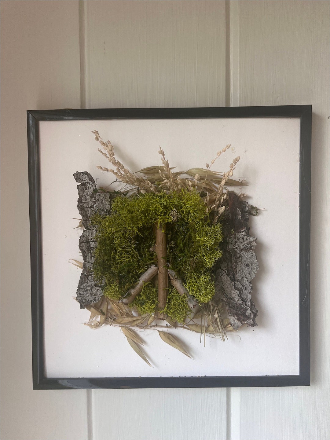 Peace Symbol Framed Natural Wall Art - Etsy