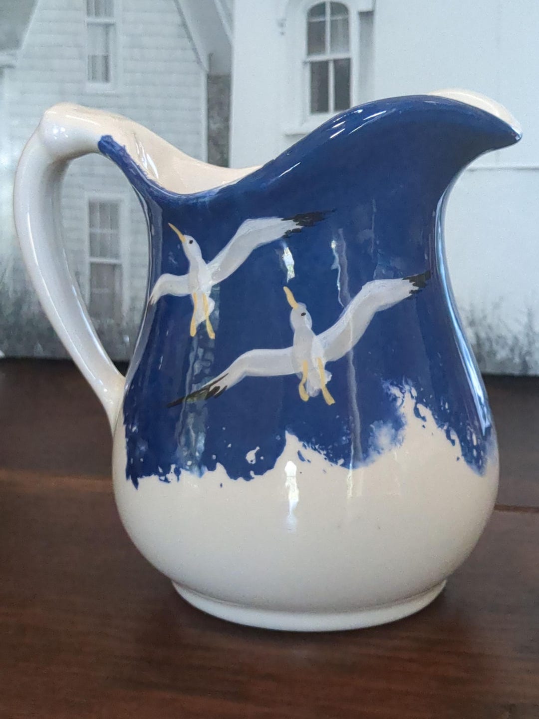 Vintage Jobi Pottery Creamer/small Milk Pitcher/sea Gulls in Flight ...