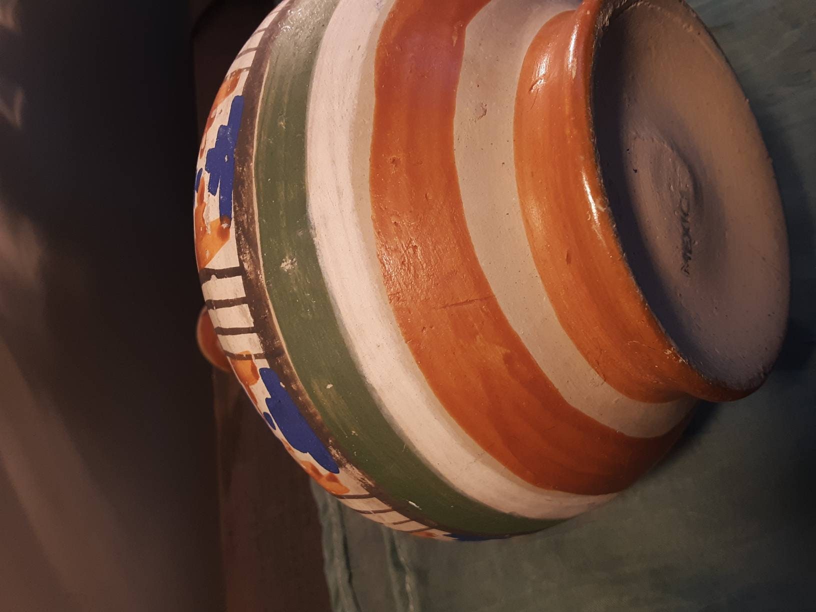 Vintage Folk Art Mexican Pottery Water Jug/vase/very Nice Condition ...