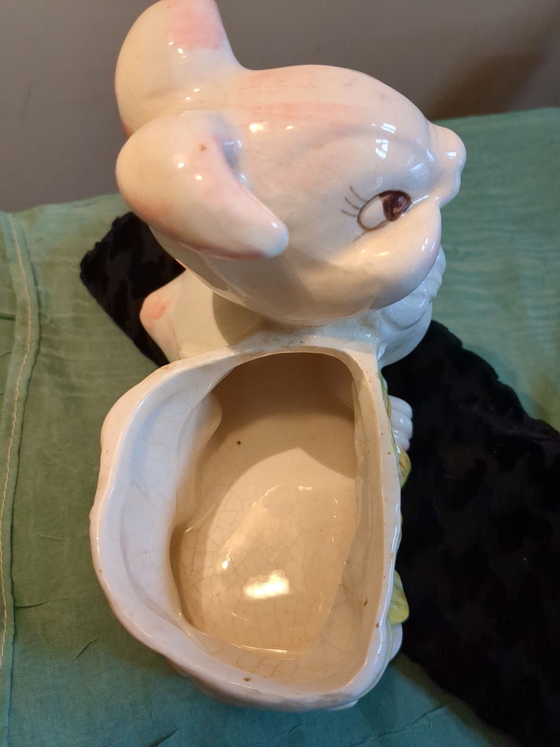 Vintage Bunny Rabbit Pottery Planter/easter Decoration/collectable ...