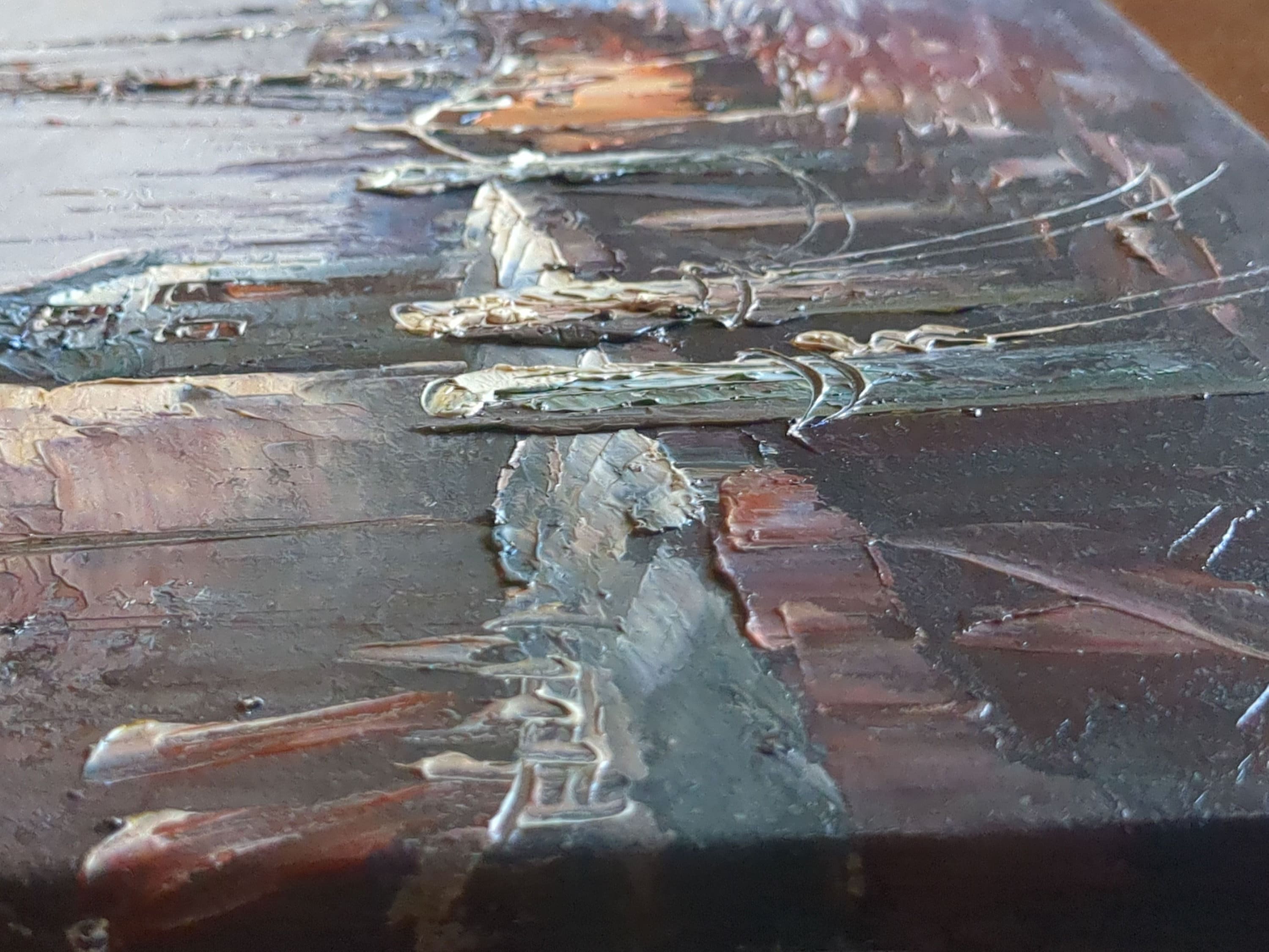 Vintage Oil Painting on Canvas Harbor Scene/fishing Shacks,boats ...