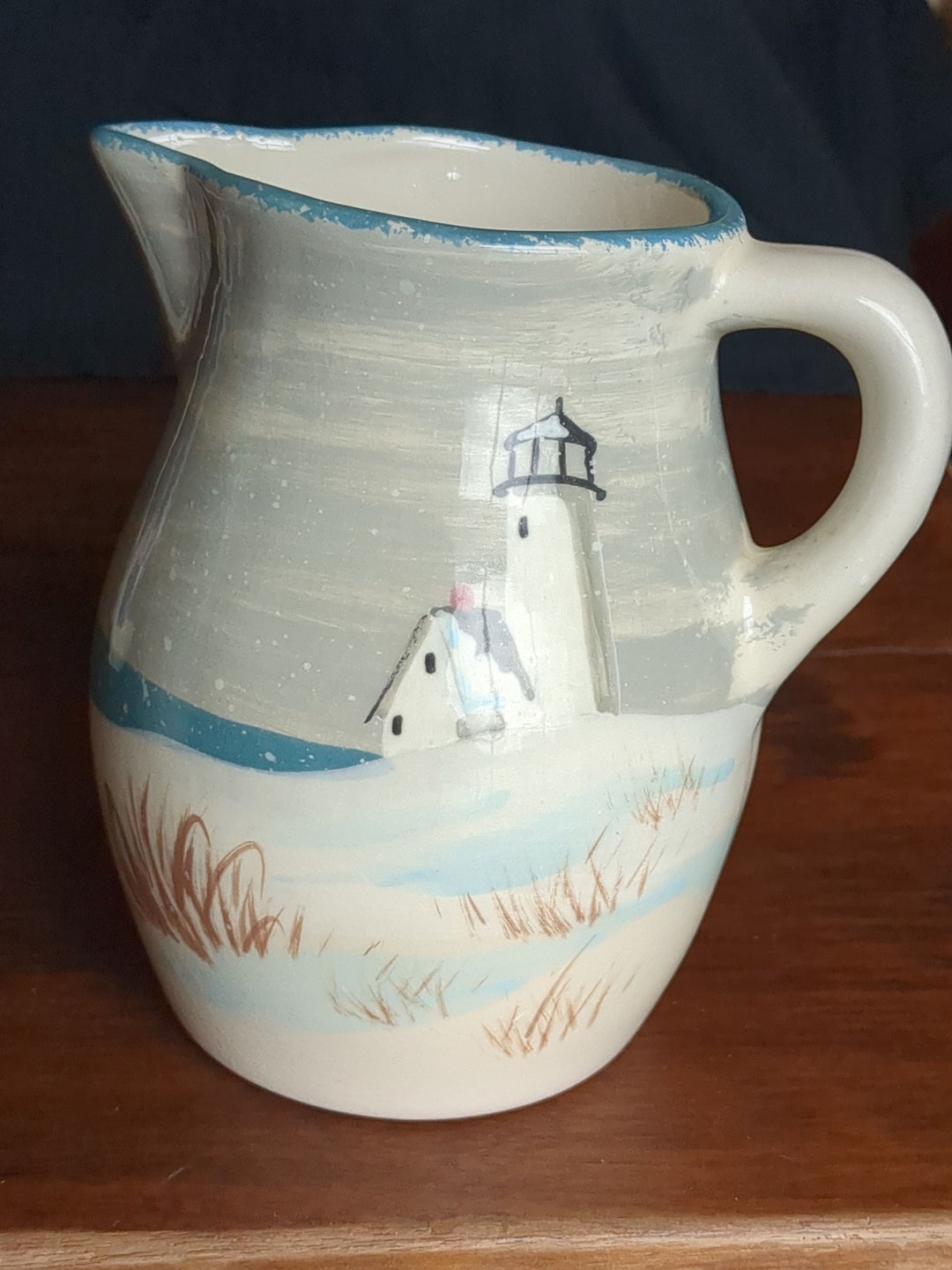 Rare Vintage Jobi Pottery Pitcher/med. Size/cape Cod National Sea Shore ...