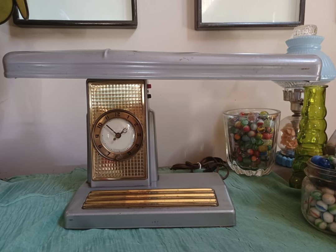 Vintage Desk Table Top Sessions Combo Lamp/clock. Very Nice Condition ...