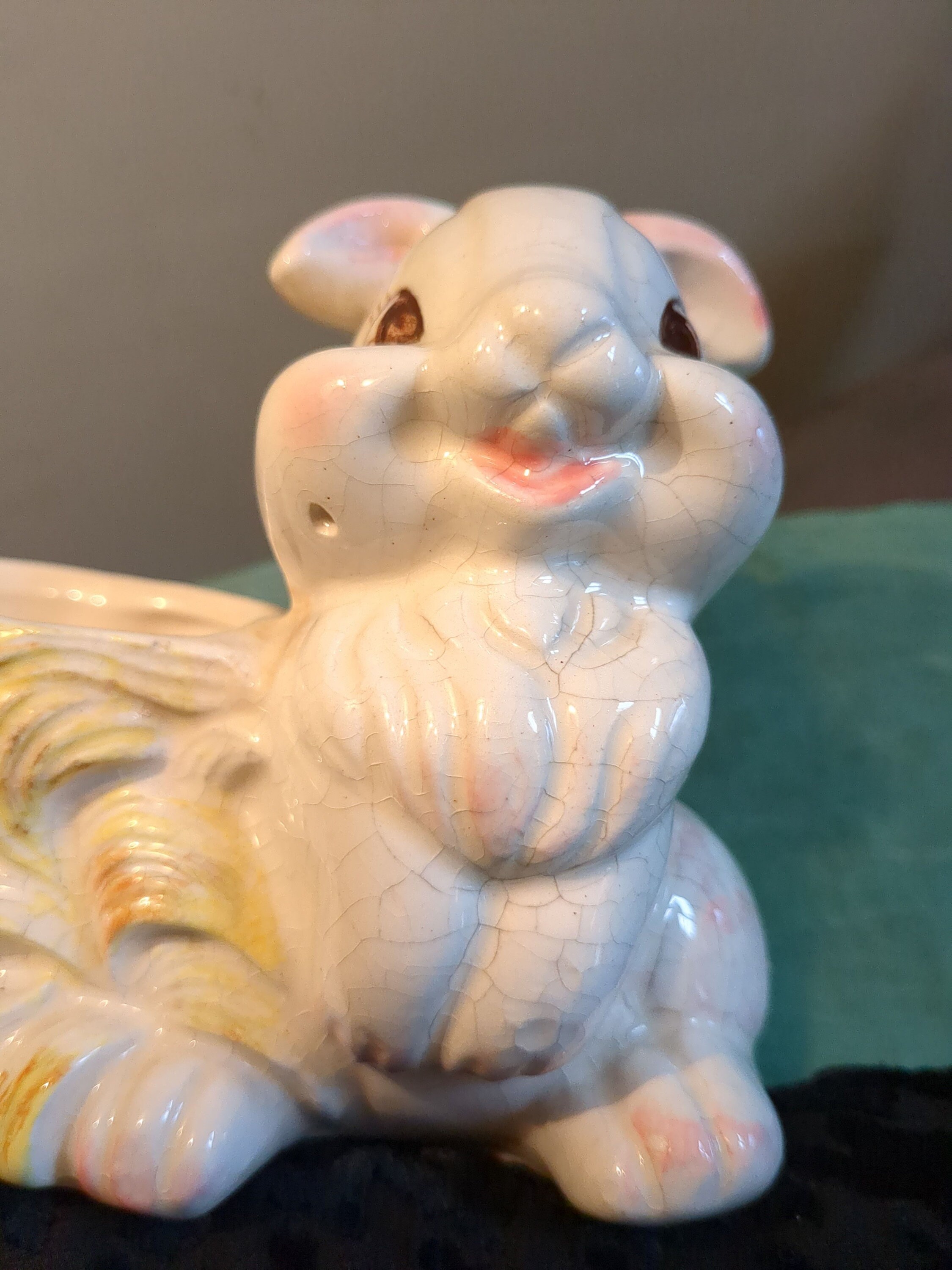 Vintage Bunny Rabbit Pottery Planter/easter Decoration/collectable ...