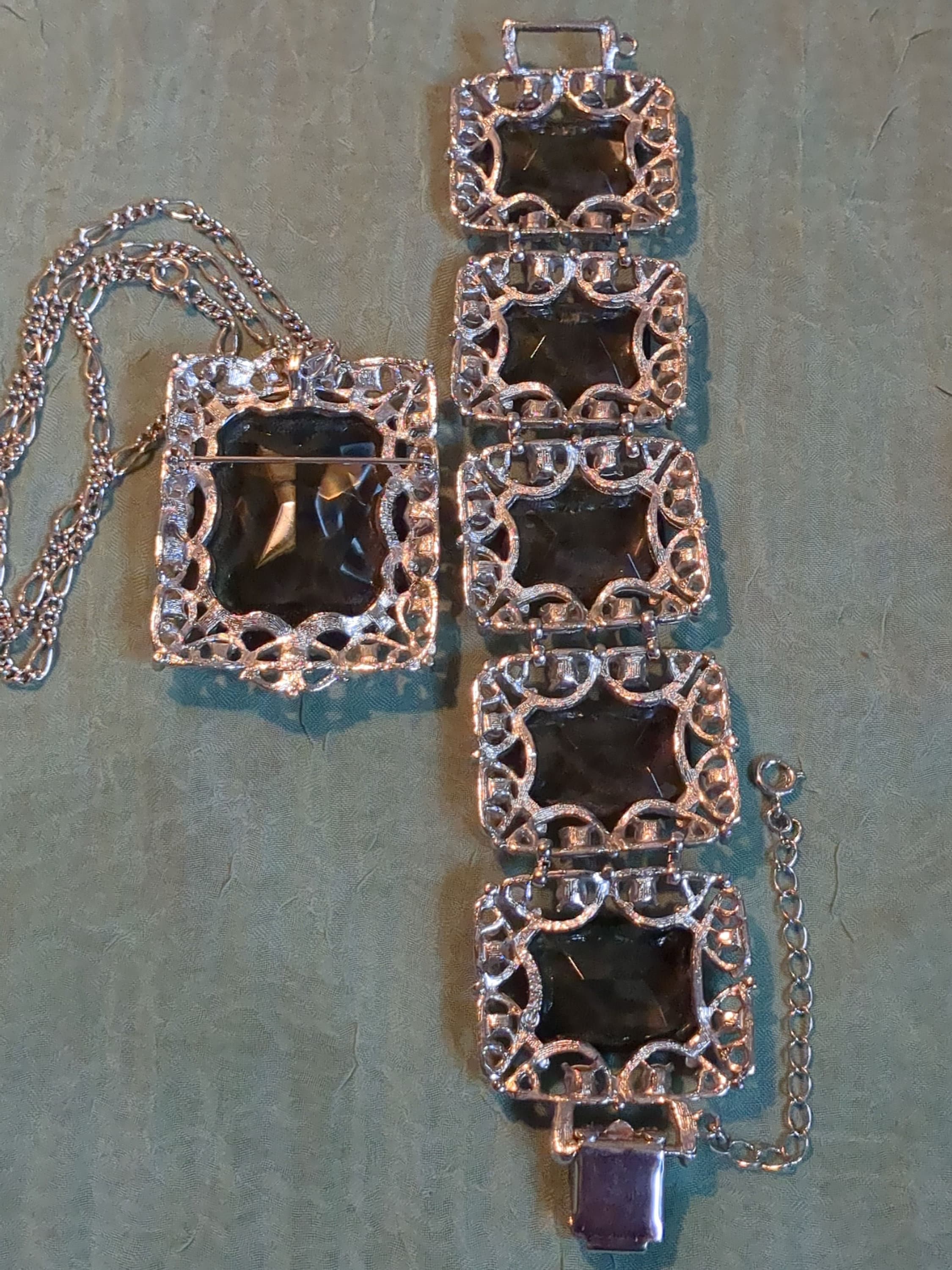 Vintage Rare Sarah Coventry "celebrity" Bracelet and Brooch Necklace ...