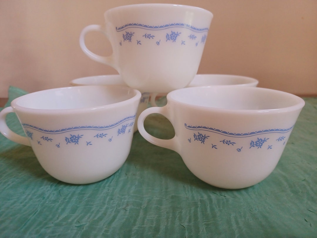 Set of 5 Vintage Morning Blue Pyrex Coffee Cups/excellent Condition ...
