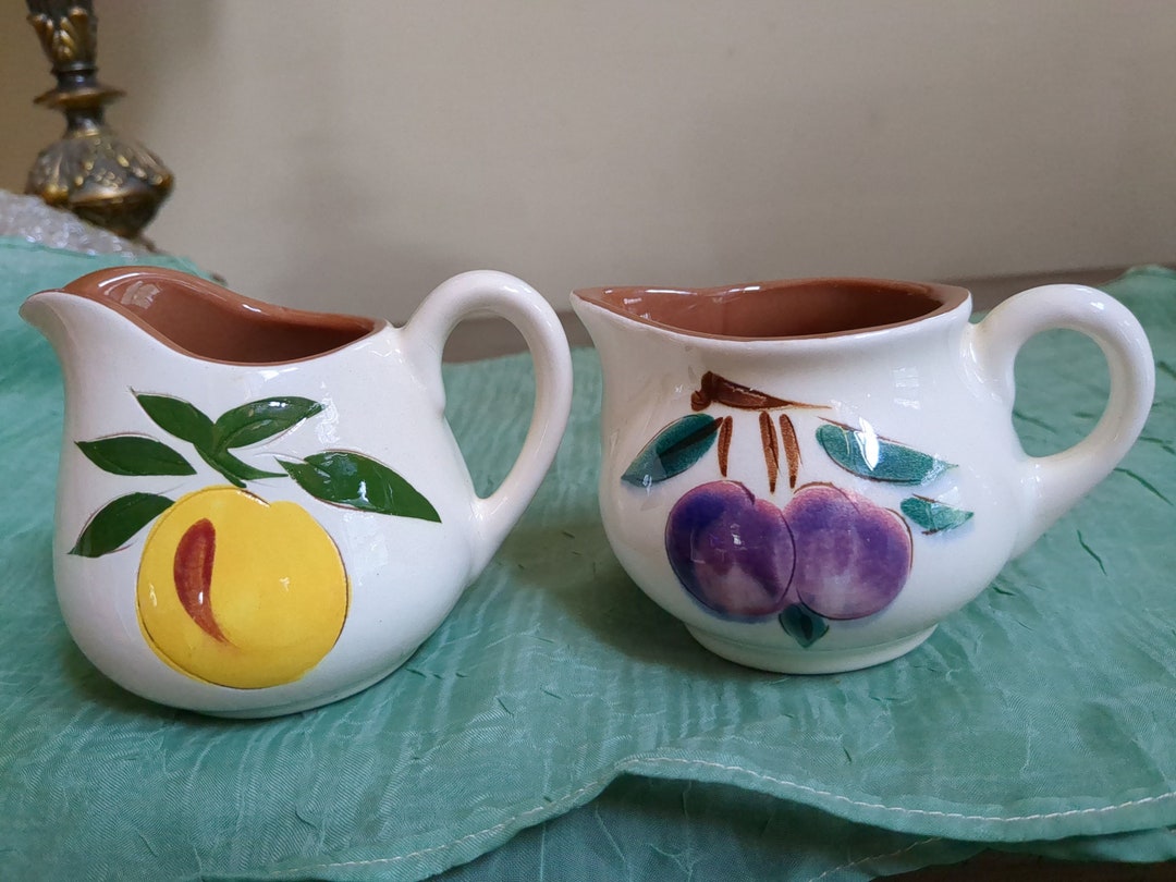 Vintage Stangl Pottery Creamers/fruit Design/ - Etsy