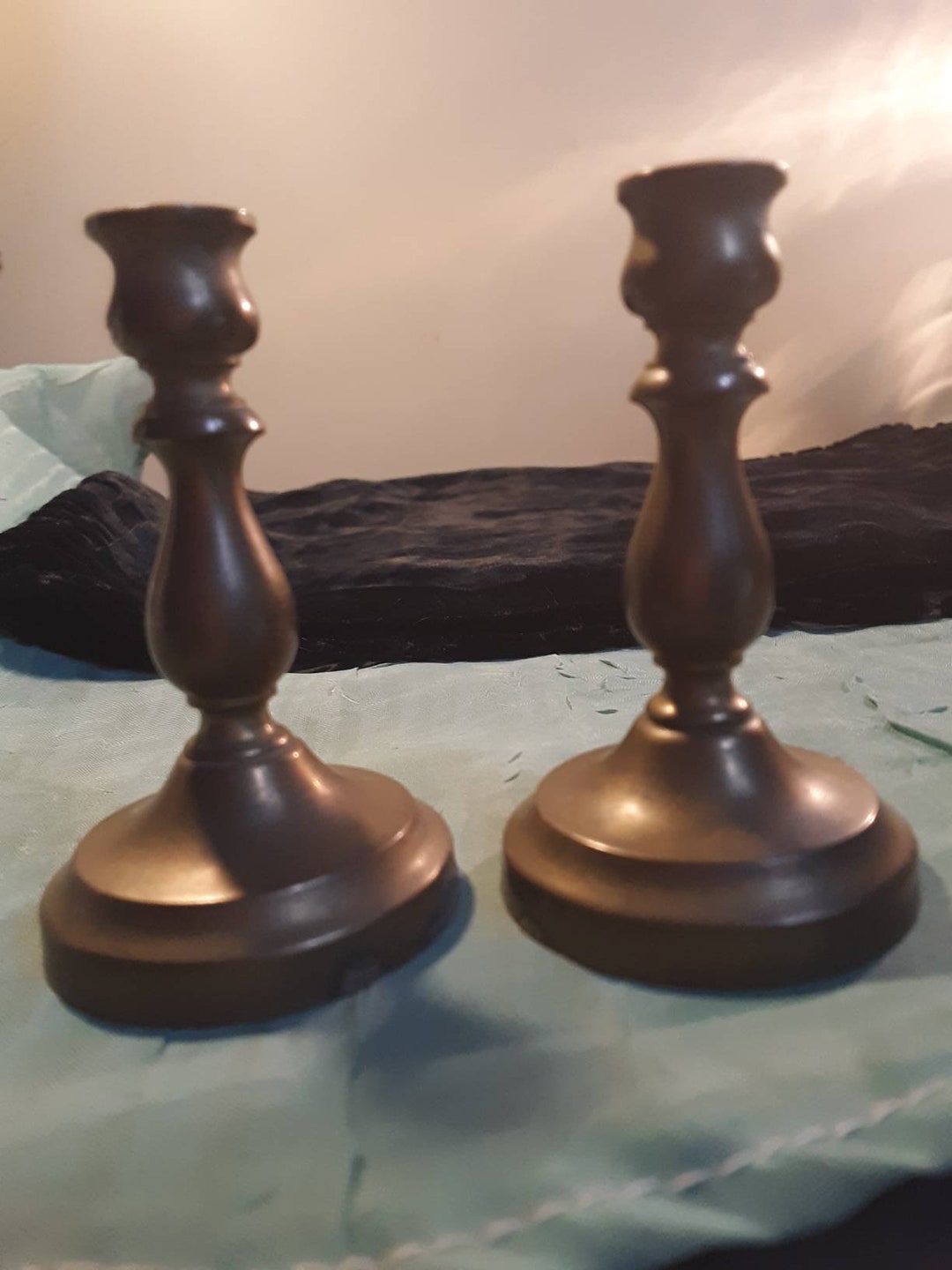 Antique Mini Brass Candlesticks - Etsy