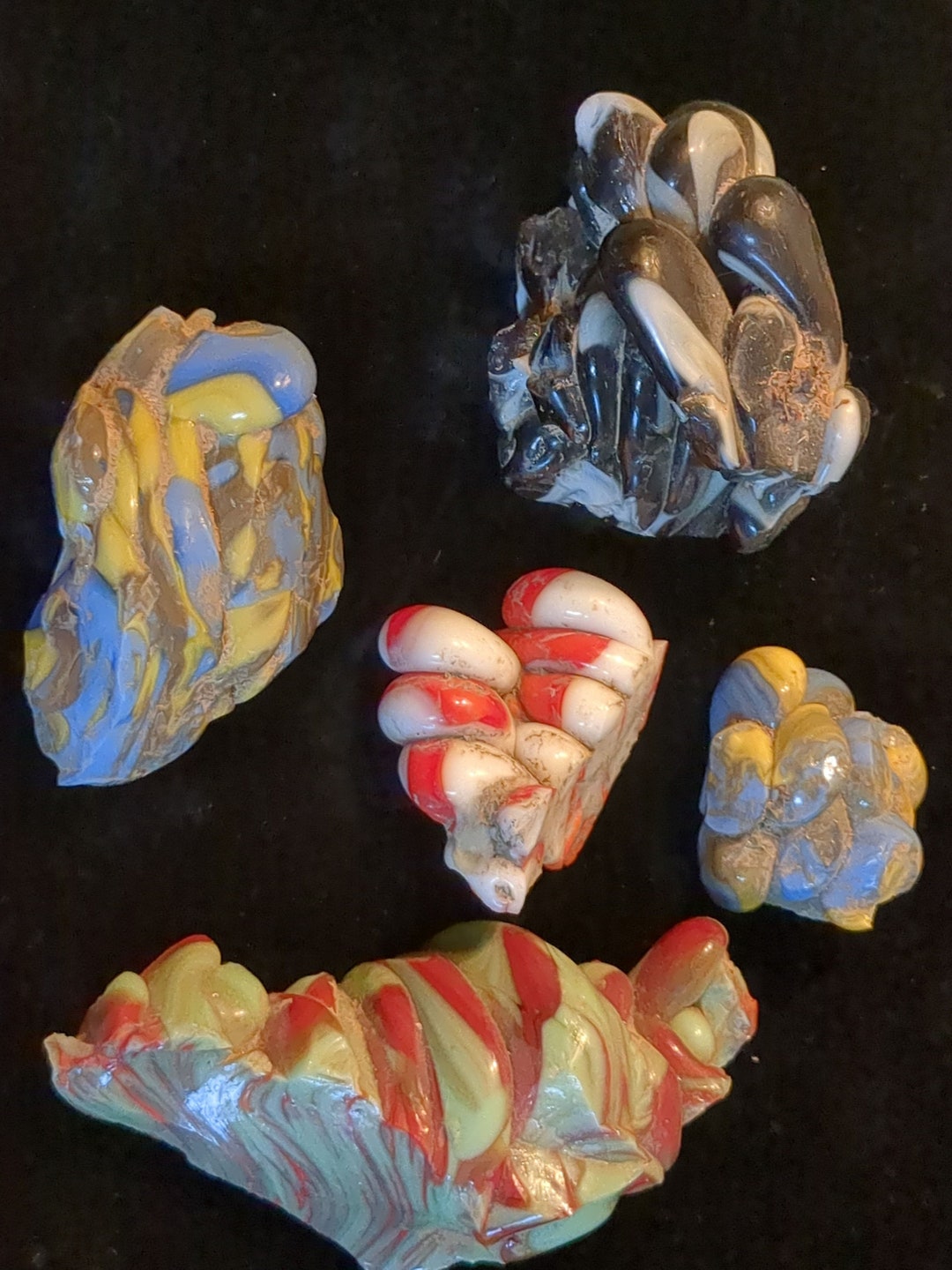 Toy Marble Glass Cullets/five Piece Lot/decorative Glass/project Glass ...