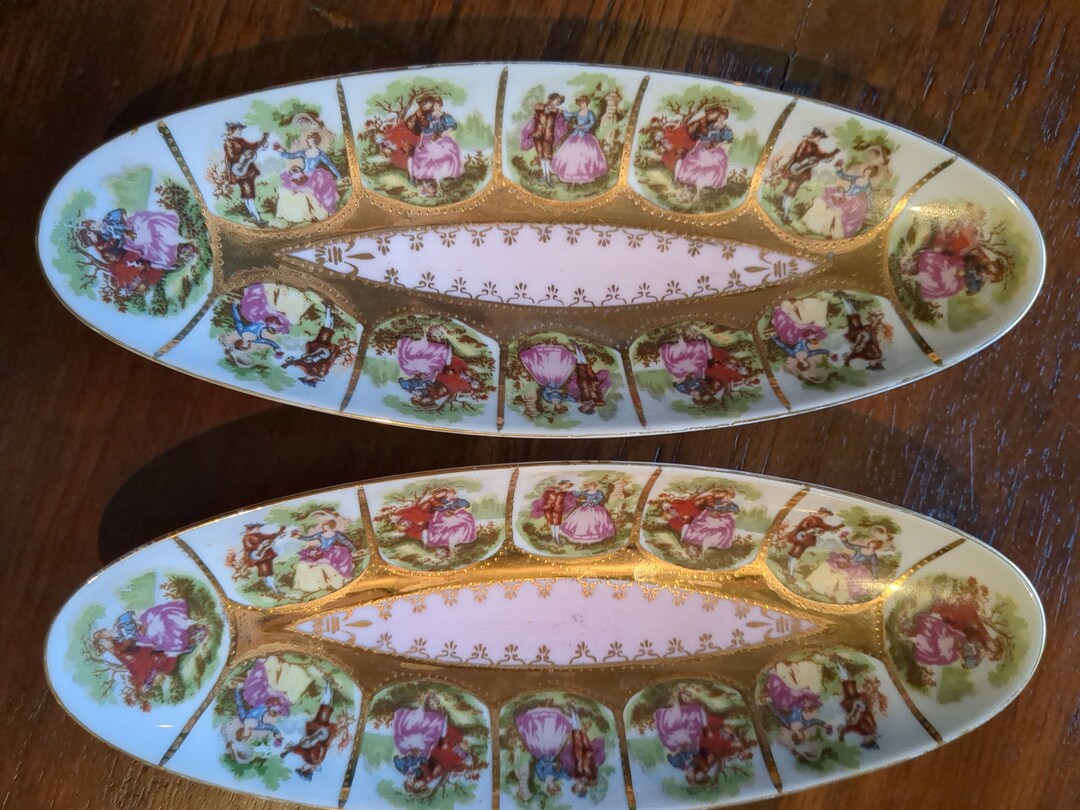 Pair of Antique Royal Vienna Porcelain Relish Dishes/"love Story ...