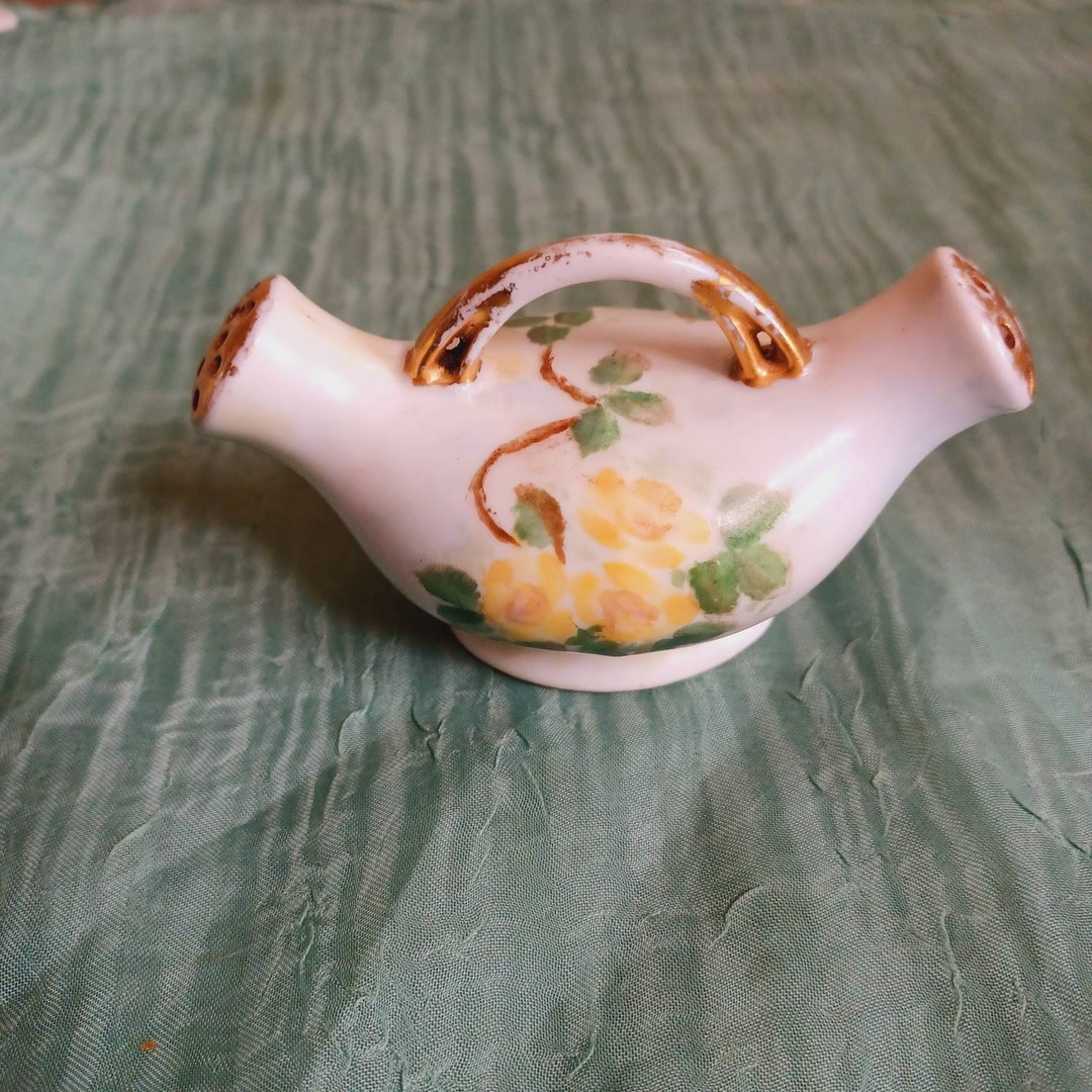 Antique One Piece Porcelain Salt and Pepper Shaker/handpainted/marked ...