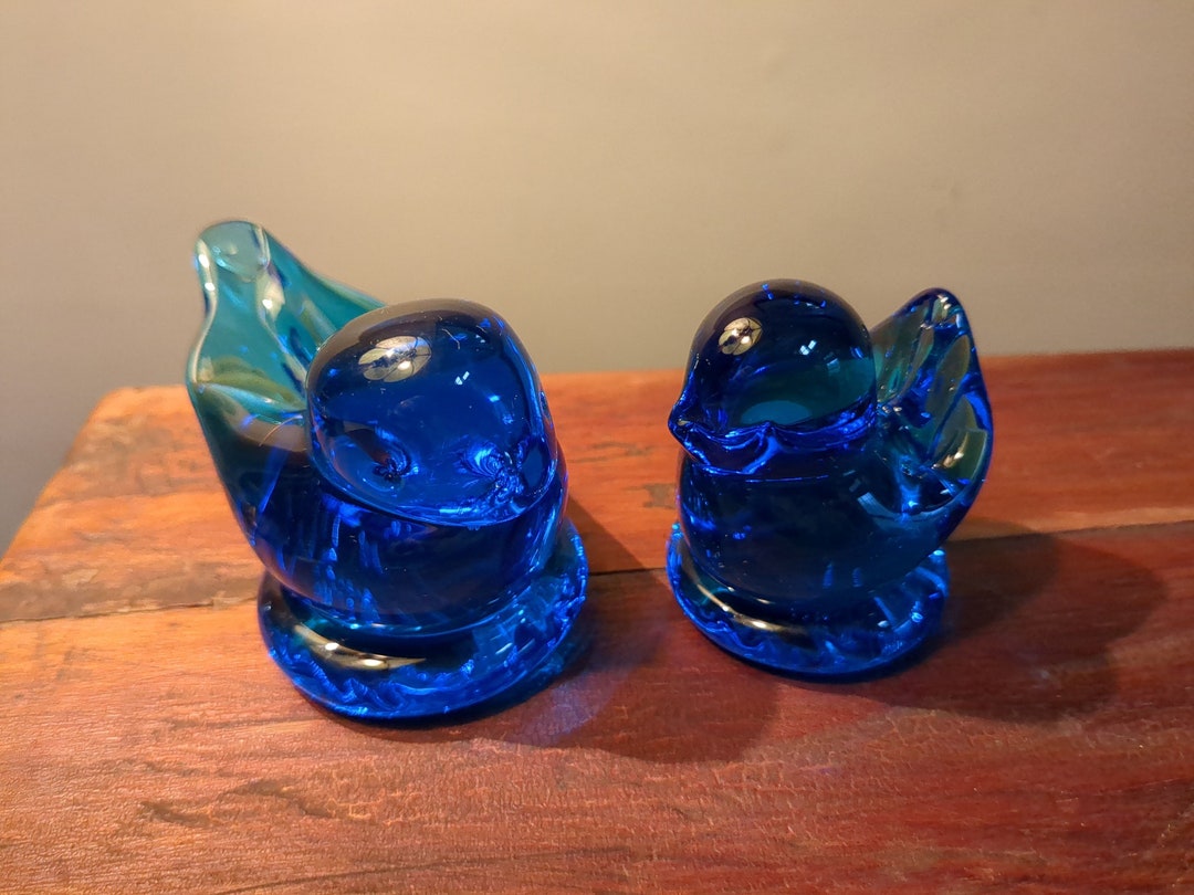 Terra Studios Glass Blue Birds/handblown/ - Etsy