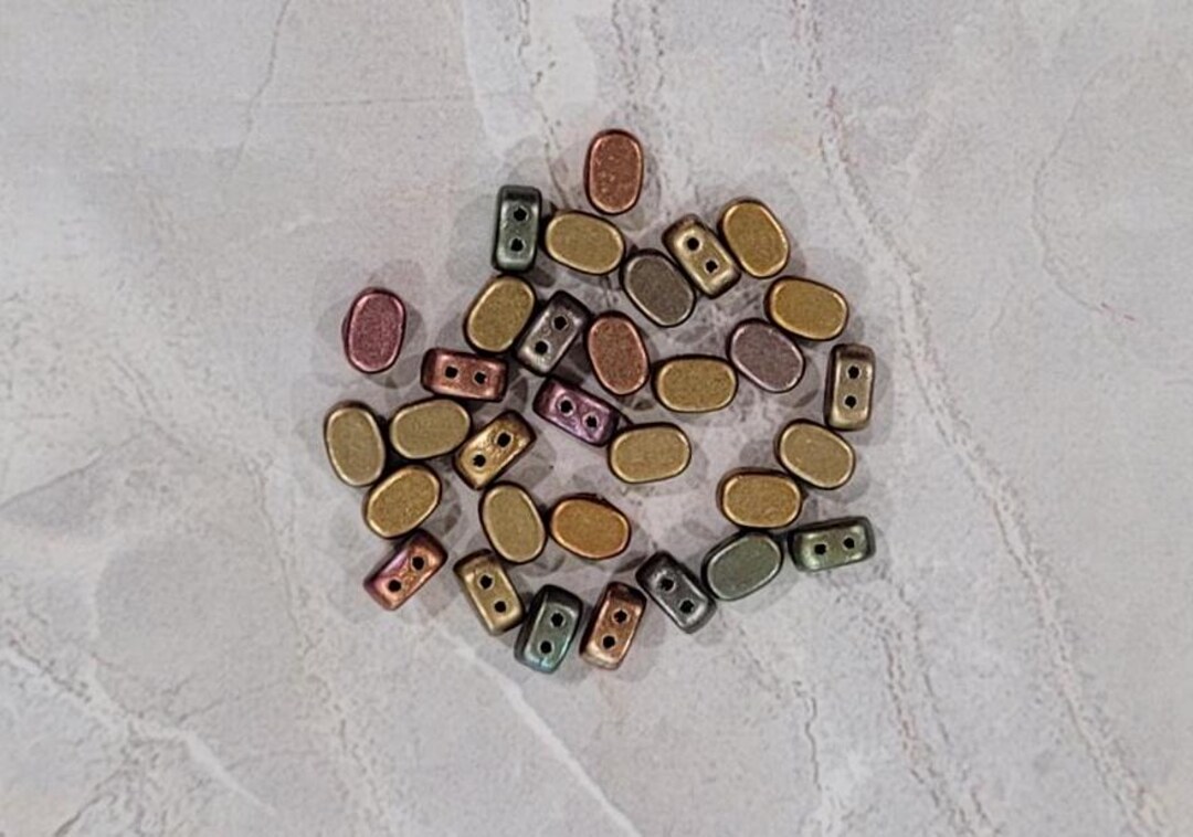 Lipsi Par Puca Bead, Yellow Gold Metallic Iris, 5 Grams, 7 X 4 Mm ...