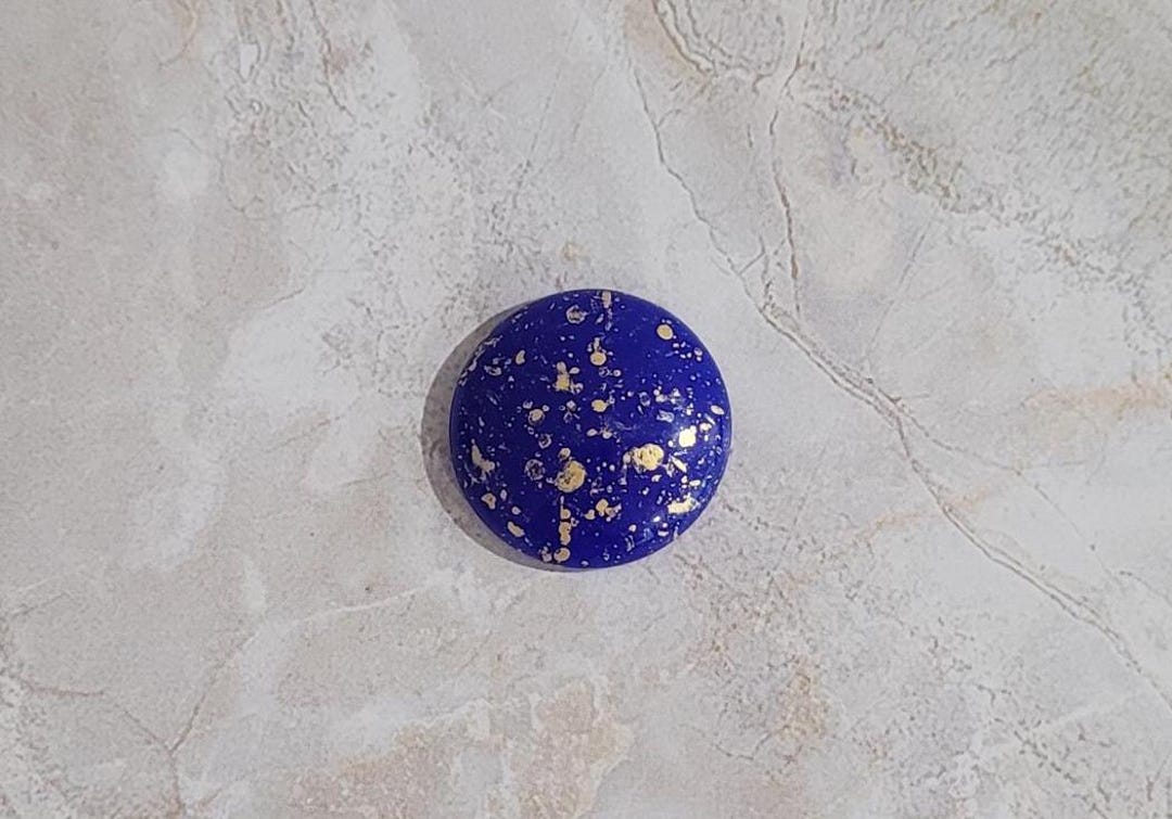 Cabochon Par Puca® - Paris Bead, Frost Royal Blue Splash, 18mm Diameter ...