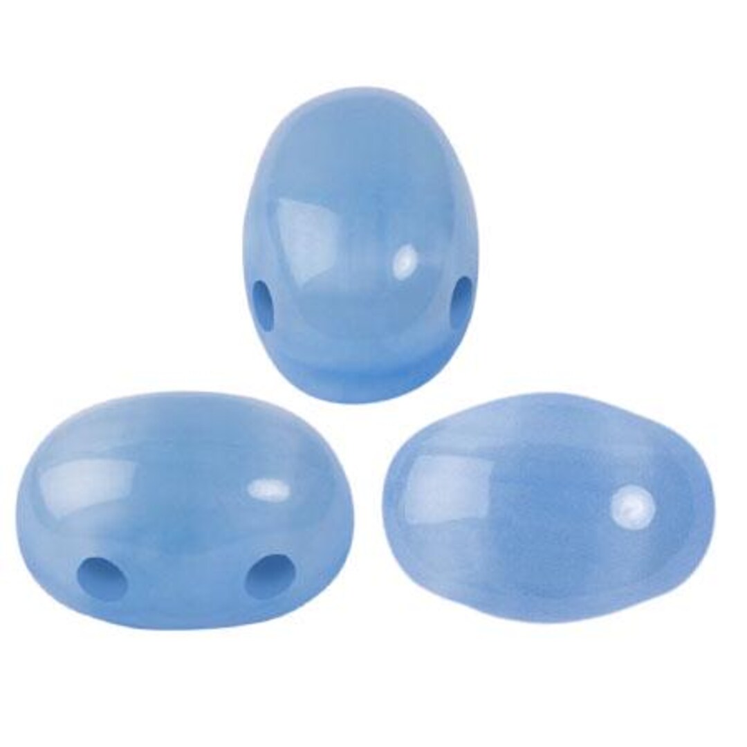 Samos® Par Puca® Bead, Blue Opal, 2-hole, 25 Count, 7 X 5 Mm, (31010 ...