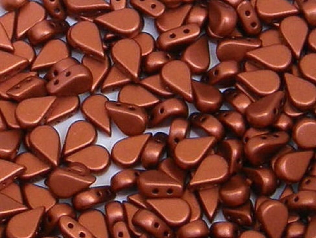 Amos Par Puca Bead, Bronze Red Matte, 2-hole, 30 Count, 5 X 8 Mm - Etsy