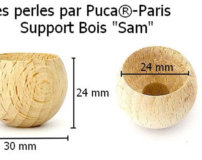 Sam Wood Support Base, Les Perles Par Puca®paris, 24 X 30 Mm, Wood Bead ...
