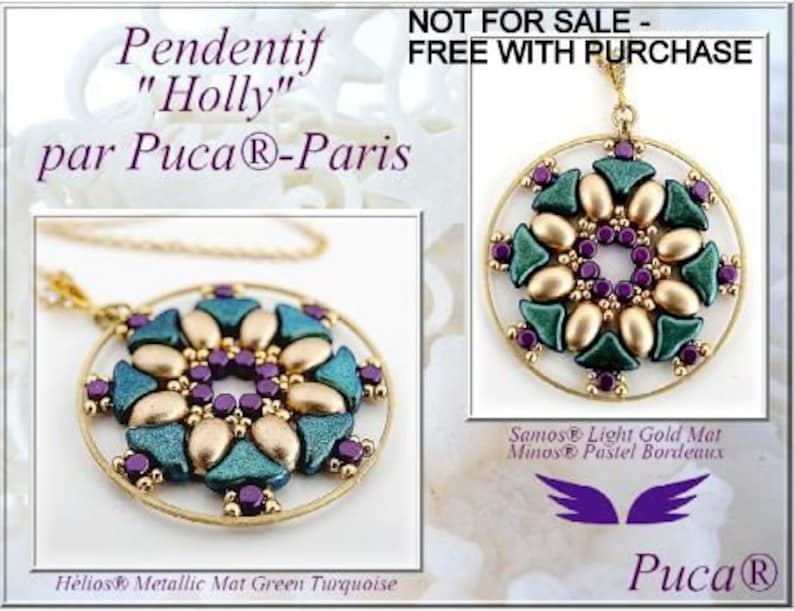 FREE! Holly Pendant Pattern by Par Puca - Paris, Free With Bead ...