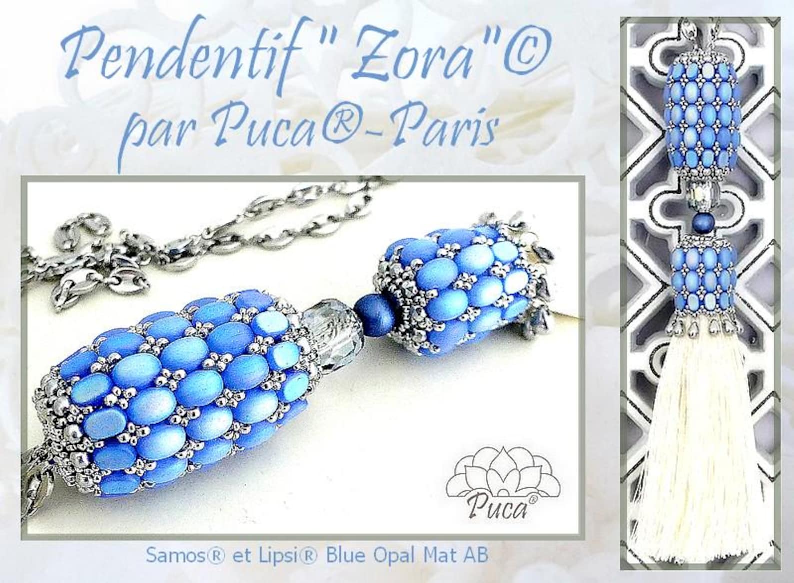 Samos® Par Puca® Bead, Blue Opal Matte AB, 2-hole, 25 Count, 7 X 5 Mm ...