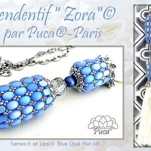 Samos® Par Puca® Bead, Blue Opal Matte AB, 2-hole, 25 Count, 7 X 5 Mm ...