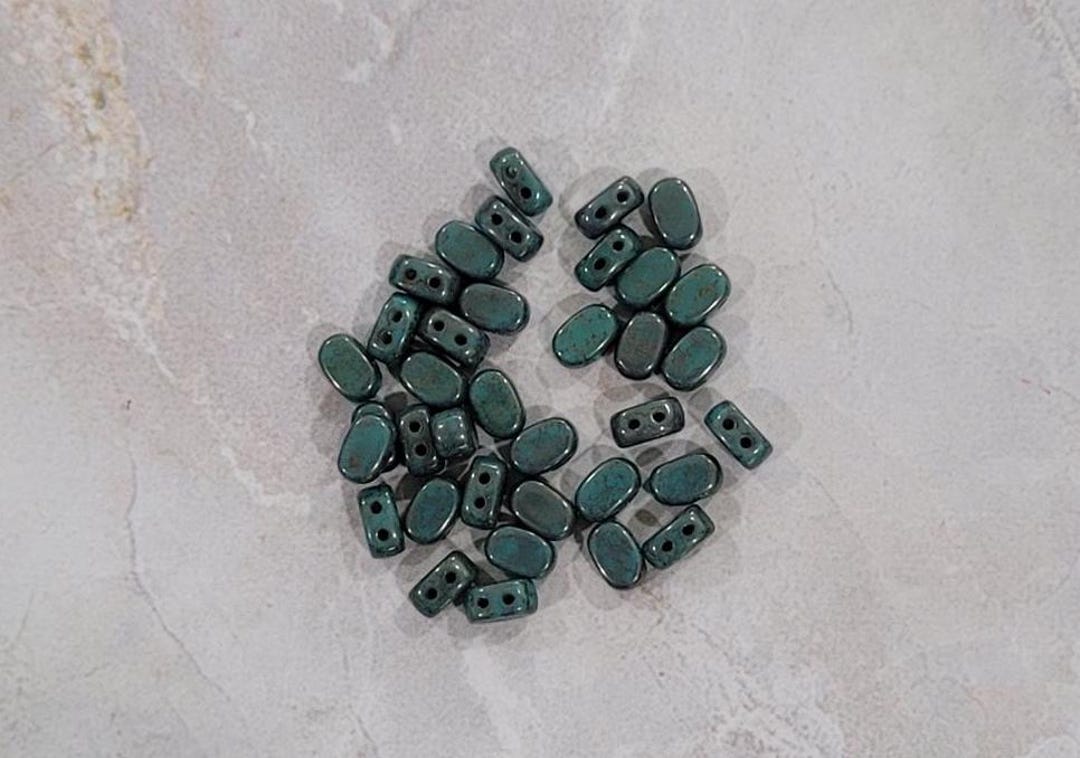 Lipsi Par Puca Bead, Opaque Green Turquoise Bronze, 5 Grams, 7 X 4 Mm ...