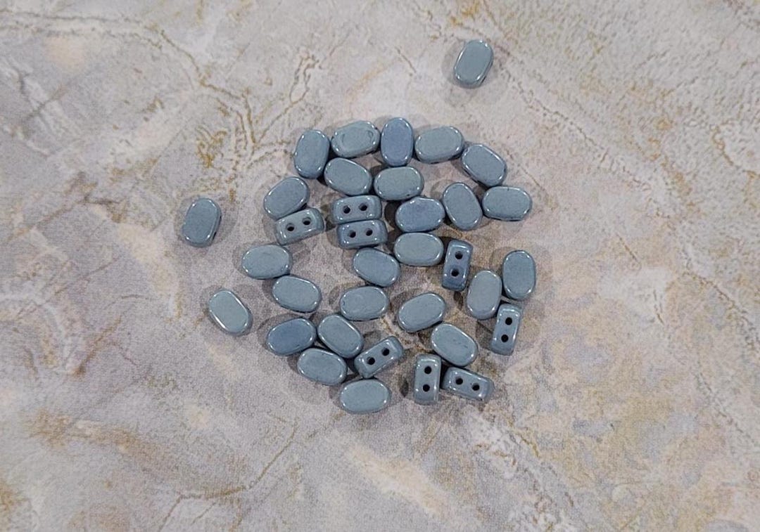 Lipsi Par Puca Bead, Opaque Blue Ceramic Look, 5 Grams, 7 X 4 Mm, Czech ...