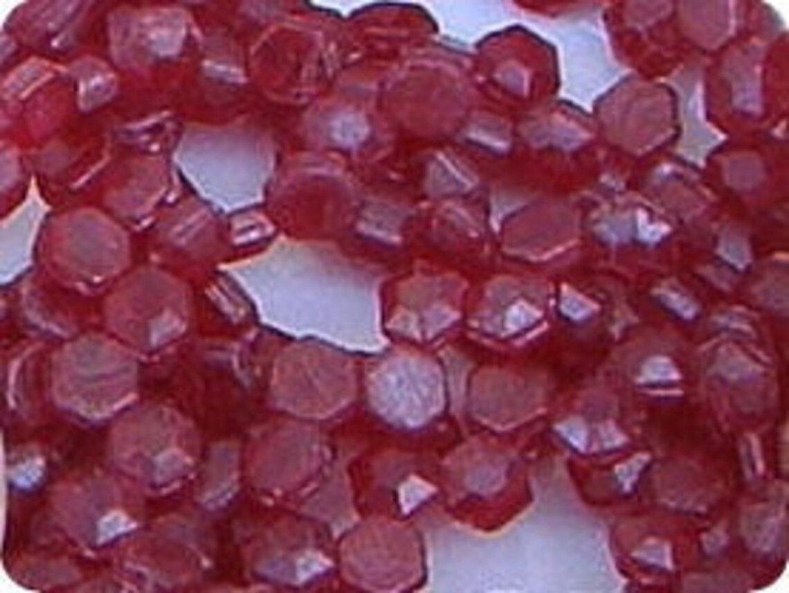 Honeycomb Jewel Bead, Ruby Luster, 2-hole Beads, (HCJ-90080-14400), 6mm ...