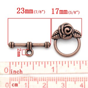 Toggle Clasp, Tibetan Style Rose Clasp, Antique Copper Toggle Clasp ...