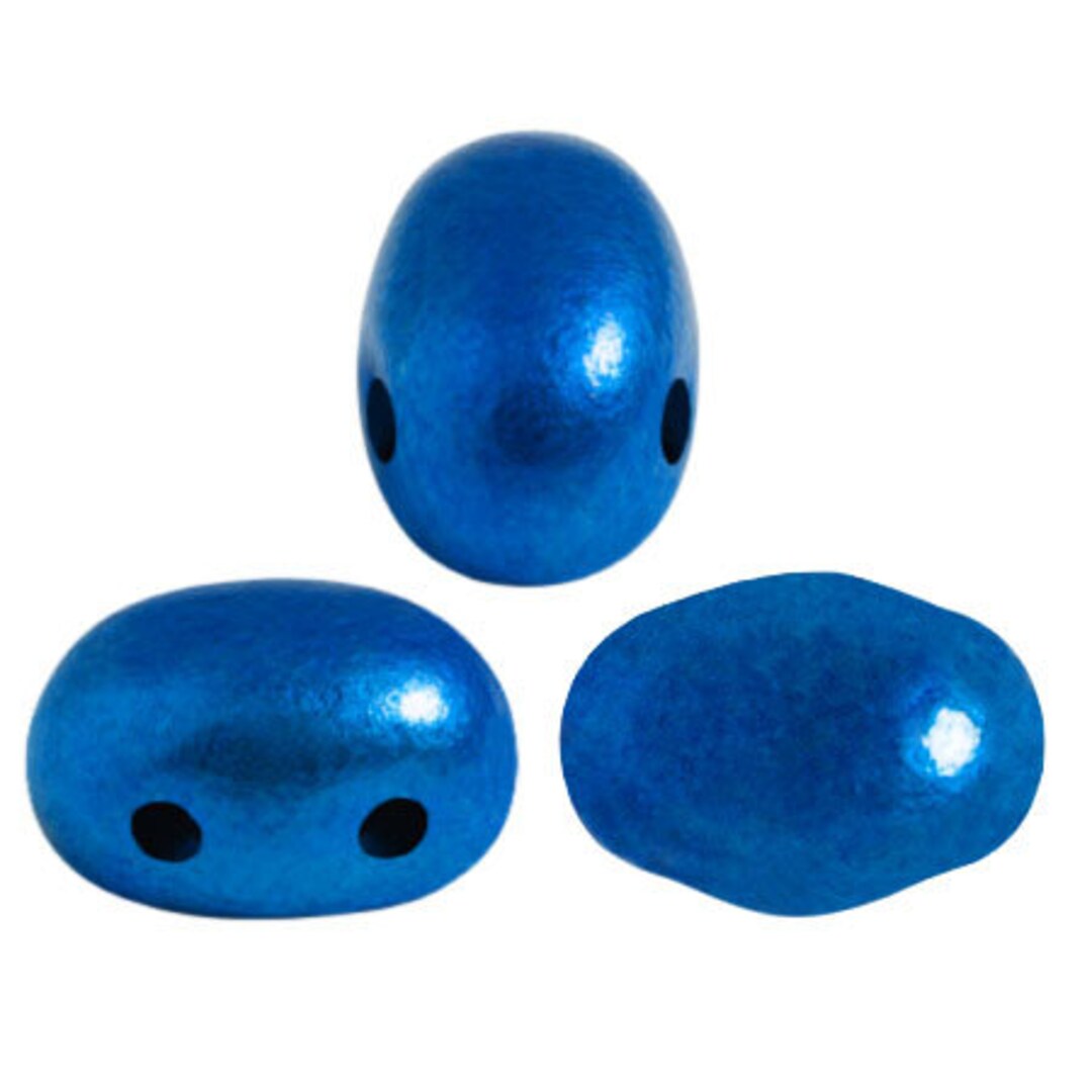 Samos® Par Puca® Bead, Metalust Crown Blue, 2-hole, 25 Count, 7 X 5 Mm ...
