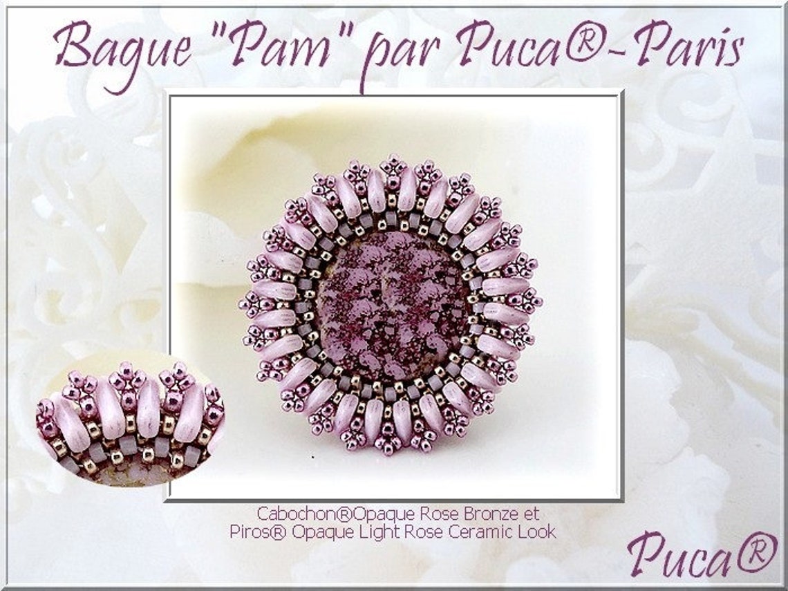 FREE! Pam Ring Pattern by Par Puca - Paris, Free With Bead Purchase, Do ...