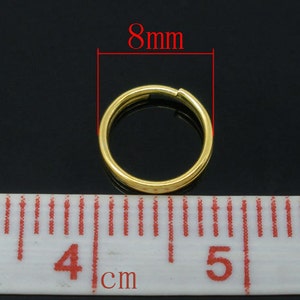 Double Loop Jump Ring, Split Open Jump Rings,8 Mm, Gold Plated Jump ...