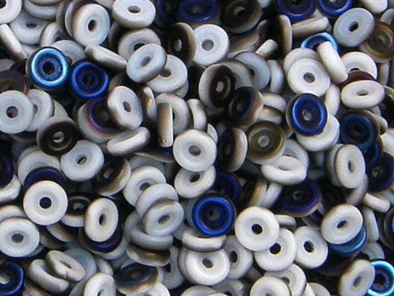 Wheel Beads, Chalk Azuro Matte, 10 Grams, Czech Glass Spacer, 6 Mm ...