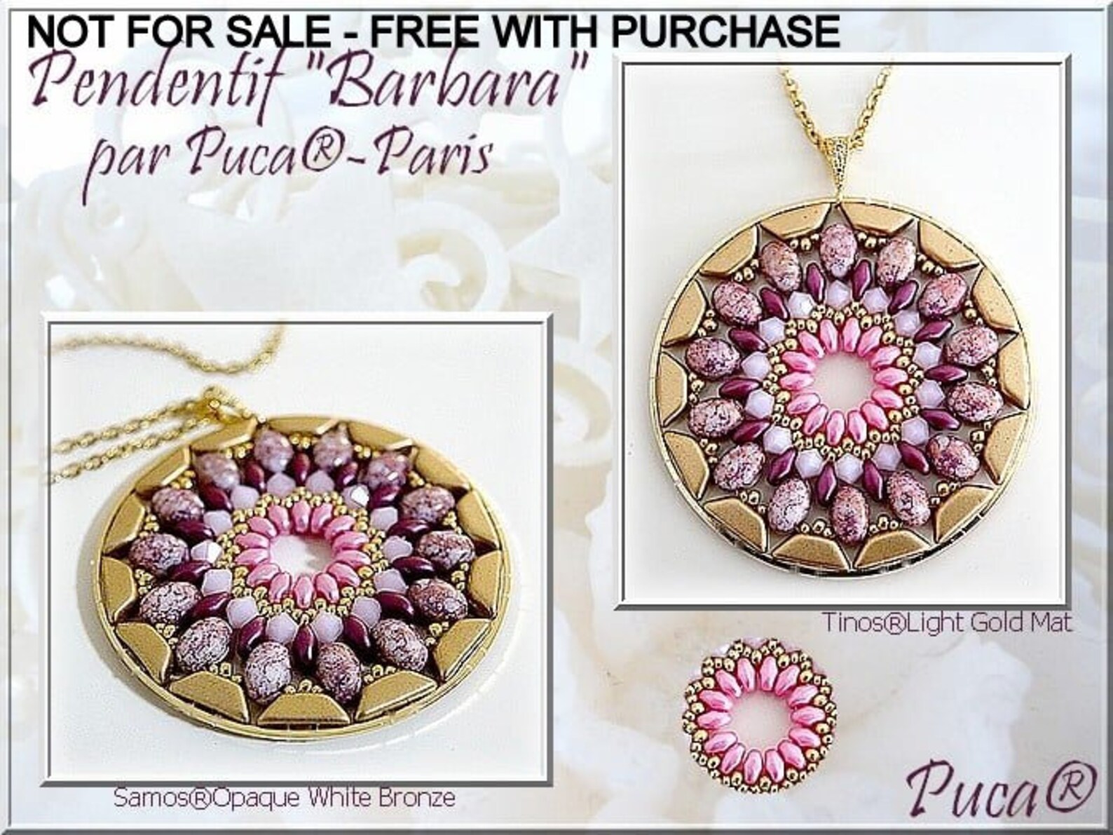 FREE! Barbara Pendant Pattern by Par Puca - Paris, Free With Bead ...