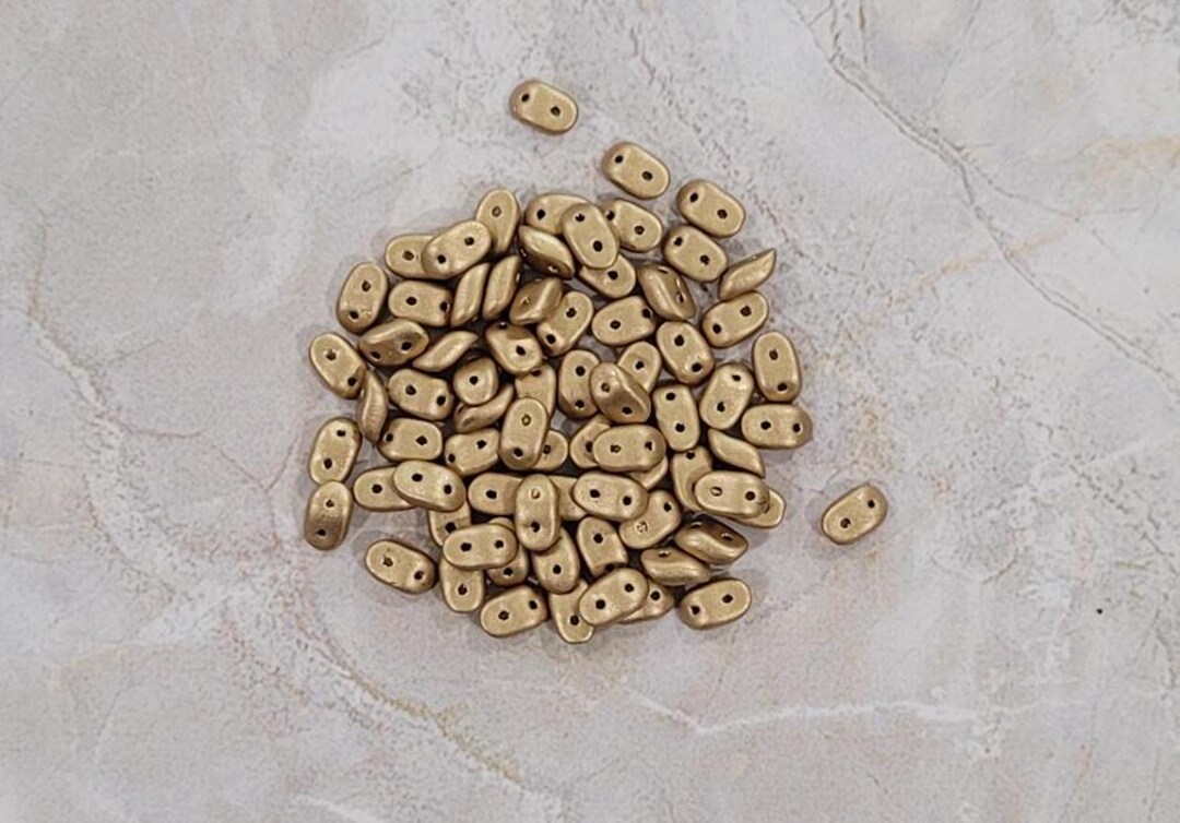 Wave Beads, Bronze Pale Gold, 2 Hole Beads, 3 X 7 Mm, (00030-01710), 5 ...