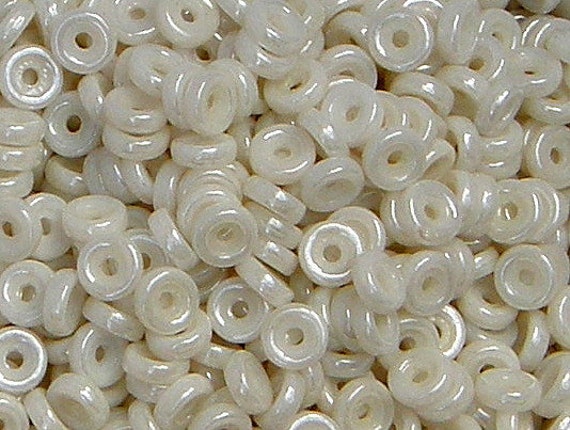 Wheel Beads Chalk White Luster 10 grams Czech Glass Spacer | Etsy