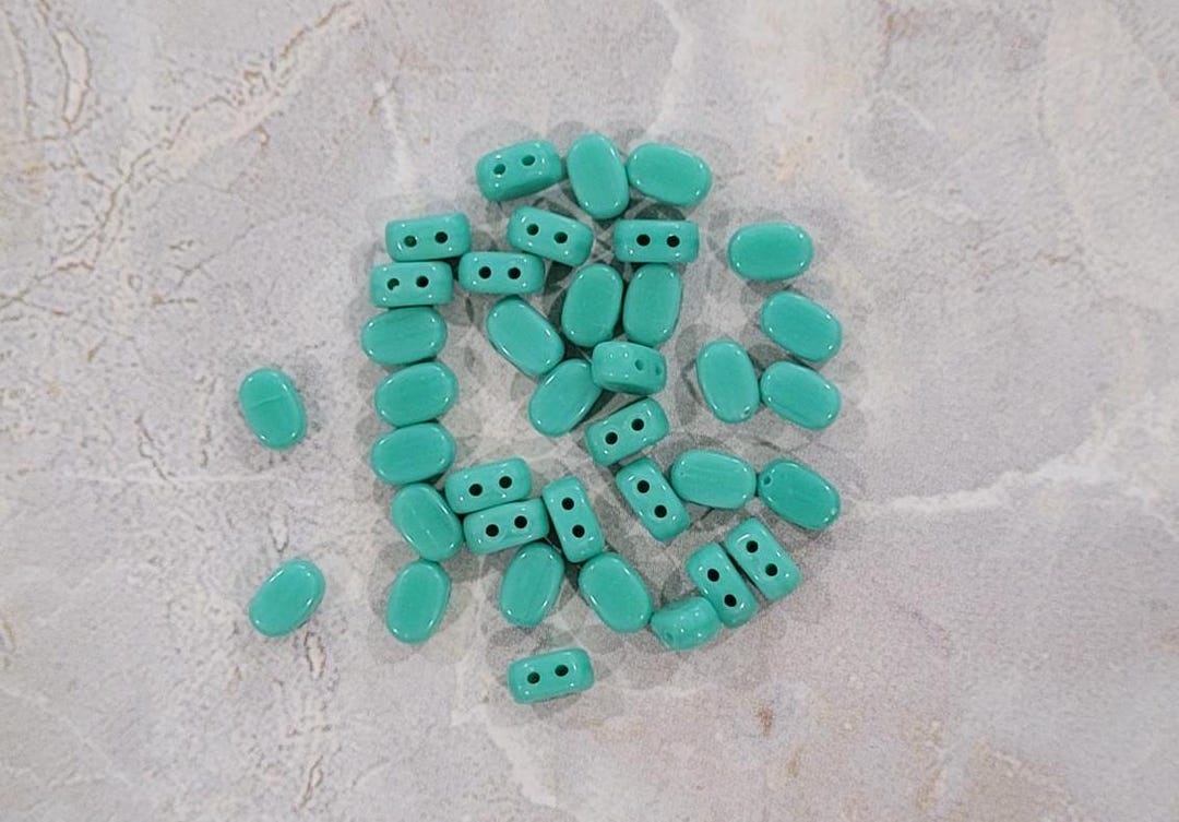 Lipsi Par Puca Bead, Opaque Green Turquoise, 5 Grams, 7 X 4 Mm, Czech ...