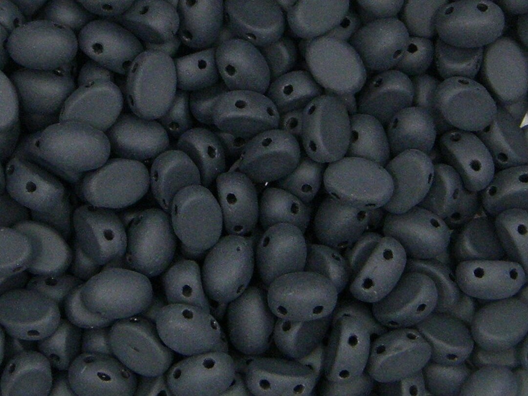 Samos® Par Puca® Bead, Matte Jet, 2-hole, 25 Count, 7 X 5 Mm, (23980 ...