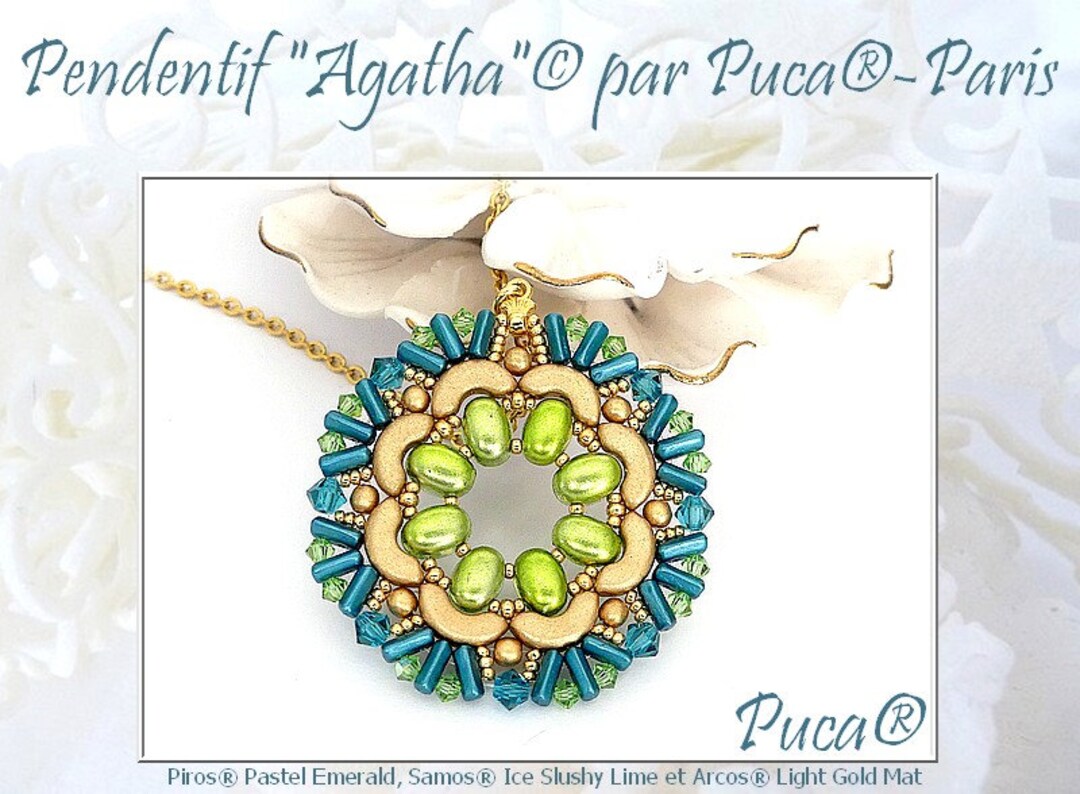 FREE! Agatha Pendant Pattern by Par Puca, Free With Bead Purchase, Do ...
