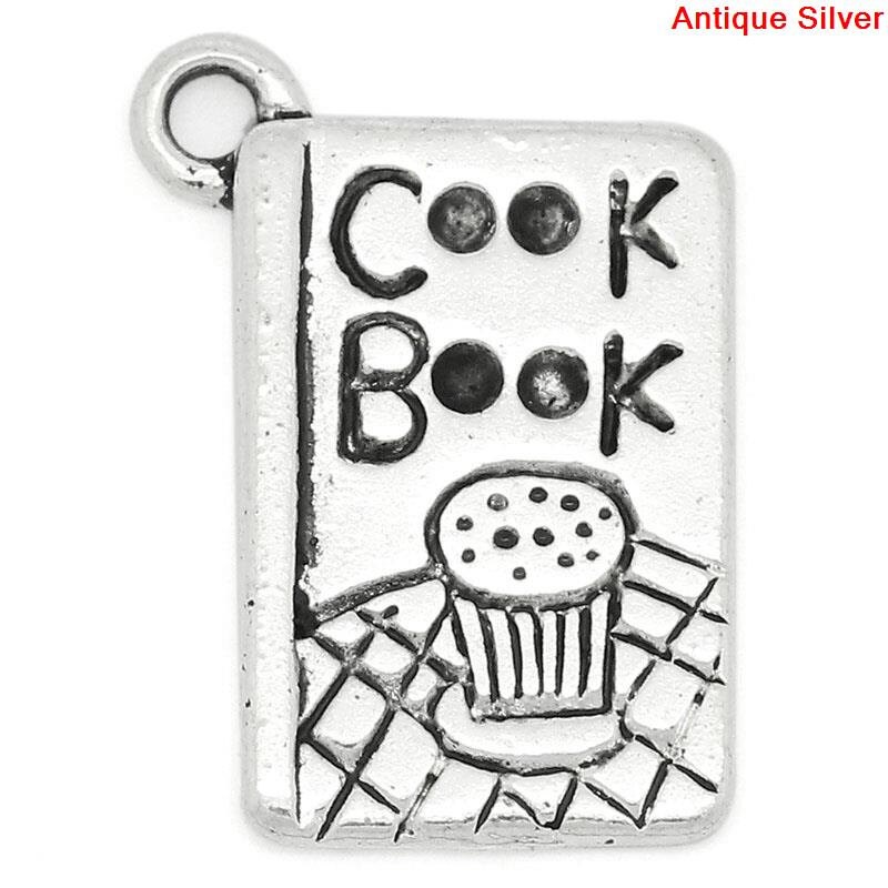 Cook Book Charm, Antique Silver Finish (CH-AS-10), 10 Count - Etsy