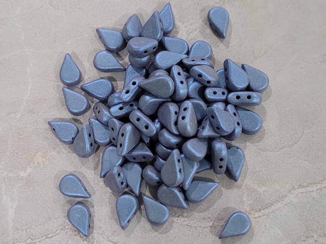 Amos Par Puca Bead, Stardust Blue, 2-hole, 30 Count, 5 X 8 Mm, 23980 ...