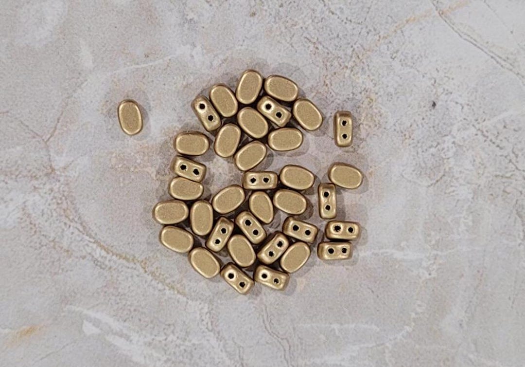 Lipsi Par Puca Bead, Light Gold Matte, 5 Grams, 7 X 4 Mm, Czech Bead ...