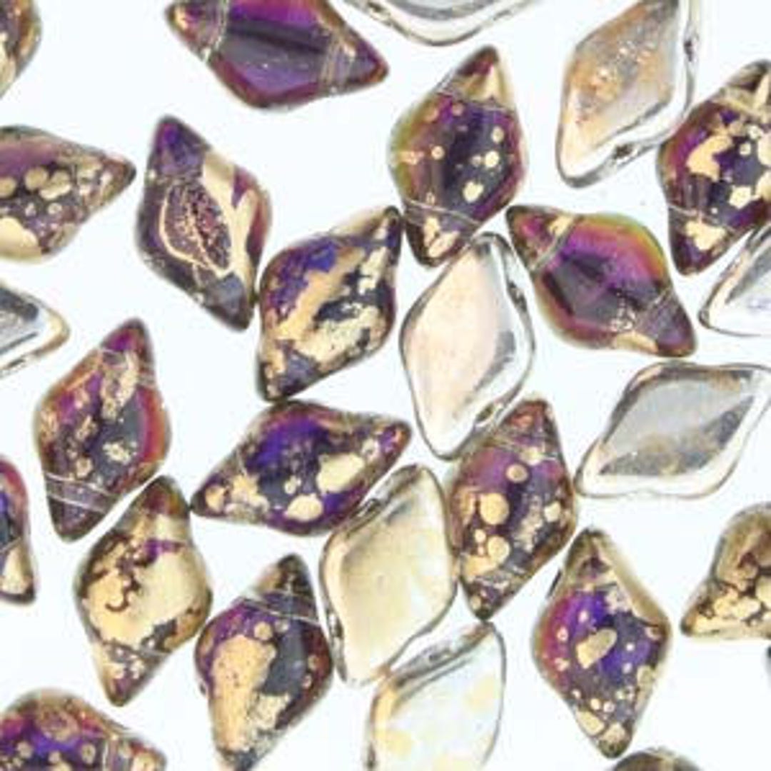 Gemduo Beads, Backlit Purple Haze Gold Splash, 40 Count, 5 X 8 Mm 2 ...