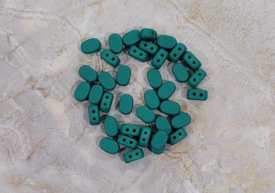 Lipsi Par Puca Bead, Dark Green Light Matte, 5 Grams, 7 X 4 Mm, Czech ...