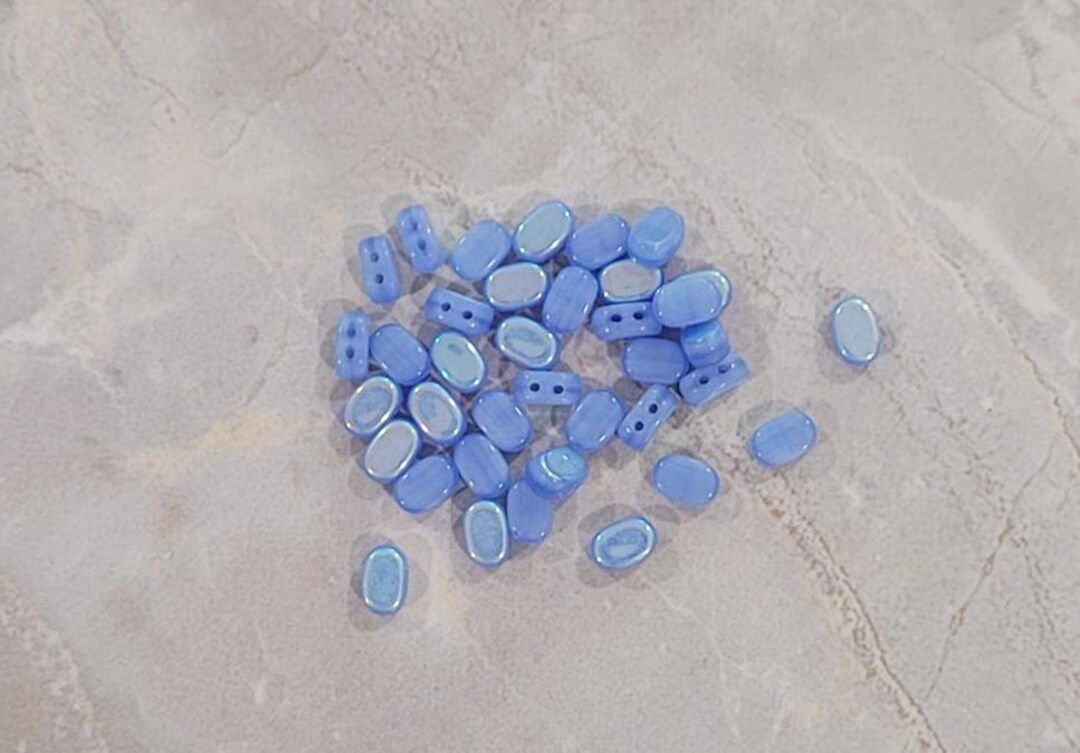 Lipsi Par Puca Bead, Blue Opal AB, 5 Grams, 7 X 4 Mm, Czech Bead ...
